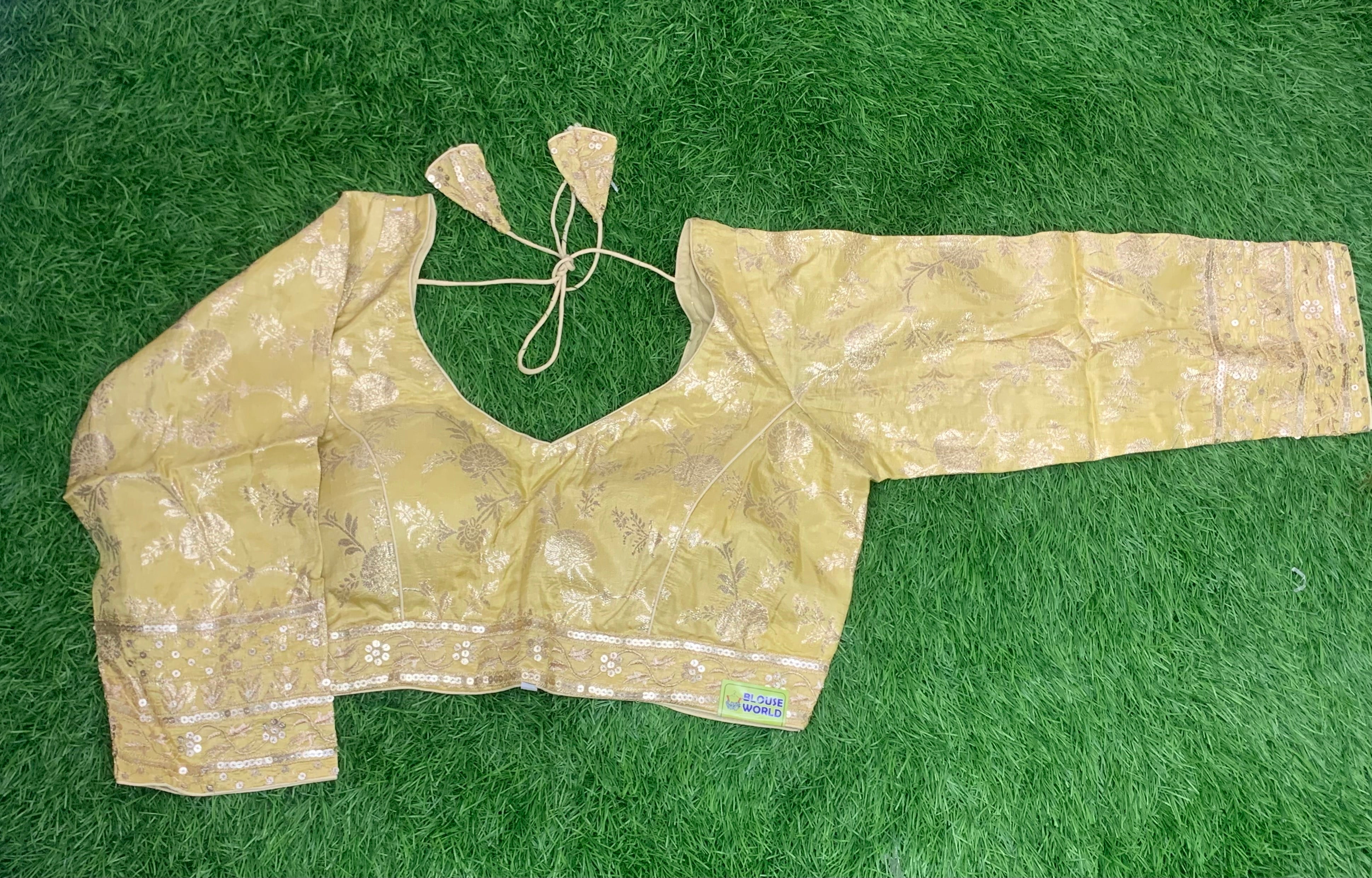 Light gold with golden print – newblouseworld