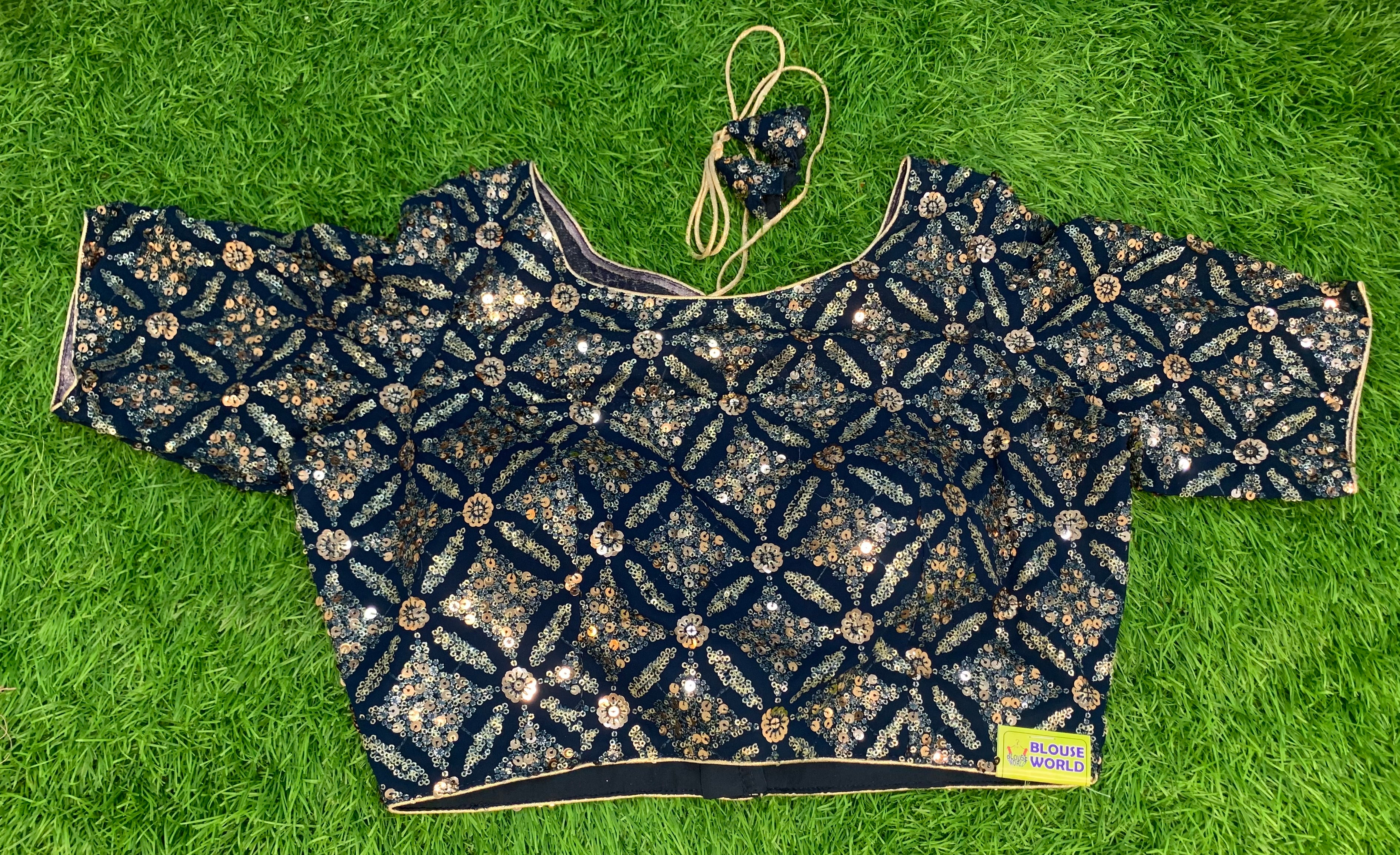 Chamki sequence blouse with hands – newblouseworld